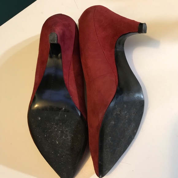 Zara | Shoes | Zara Suede Heels Brick 8 39 | Poshmark